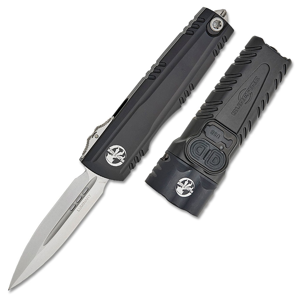 Microtech/SureFire Luminary Auto OTF Box Set 3.625" Stonewashed Double ...